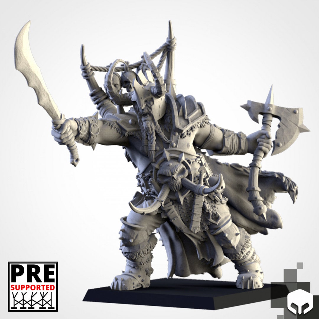 Khan Ogre Lord | Ogre Lord | Ogre Dual Weapon | 3d Printed Tabletop ...