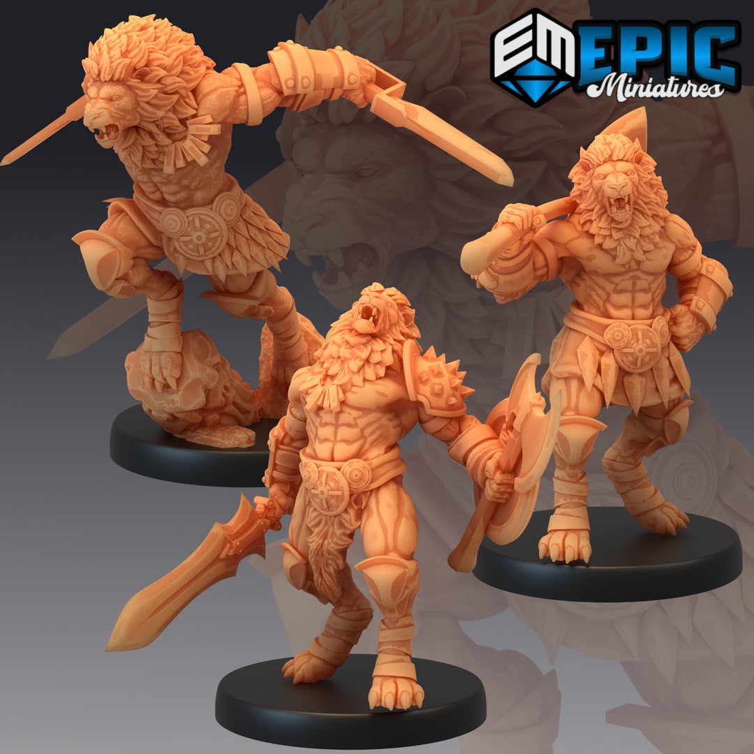 TABAXI LION WARRIOR | 28mm Scale Dungeons and Dragons Miniatures for ...