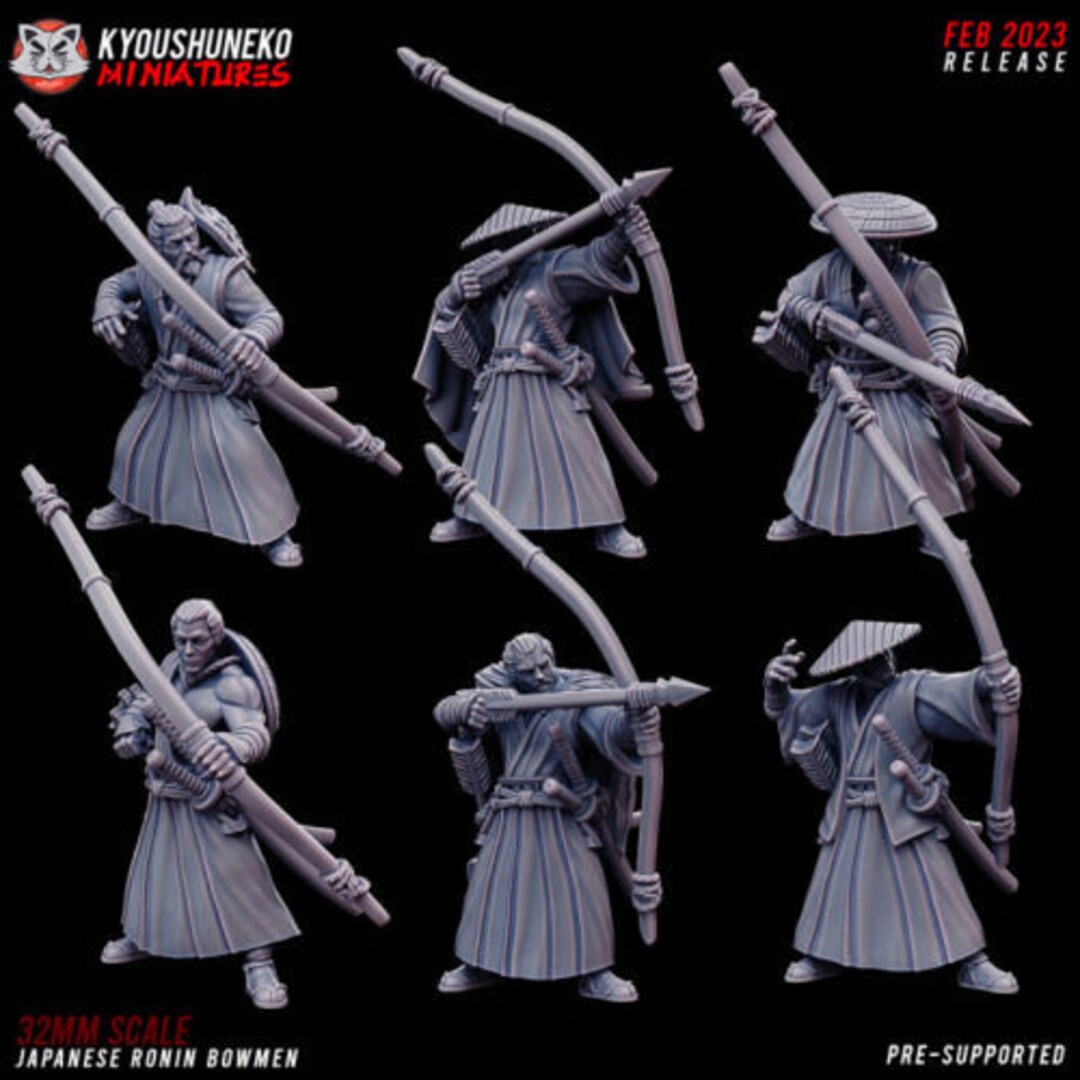 Kyoushuneko Miniatures Nippon X3 Japanese Ronin Bowmen | 15mm-32mm ...
