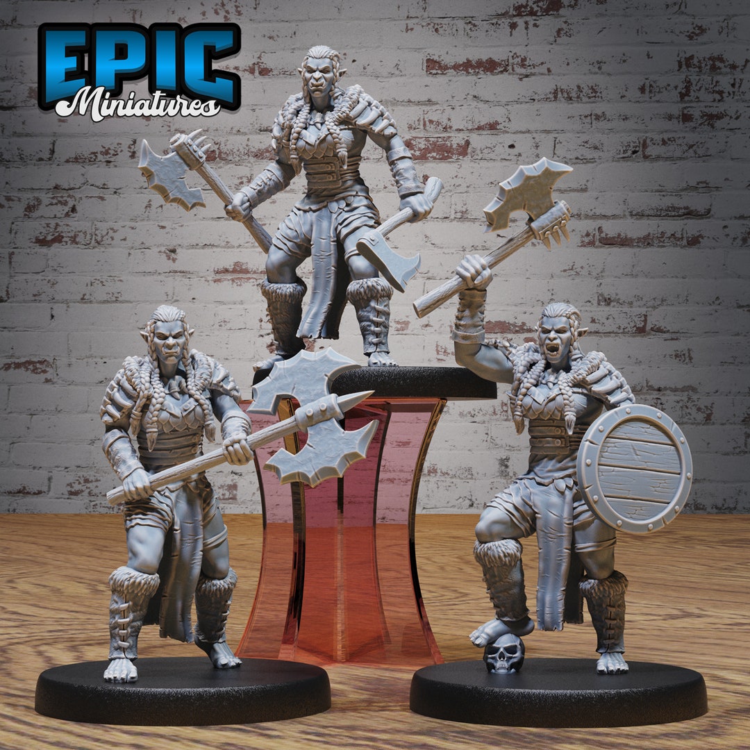 Epic Miniatures Half-orc Marauder Female X3 Bandit Camp | 28mm Scale ...