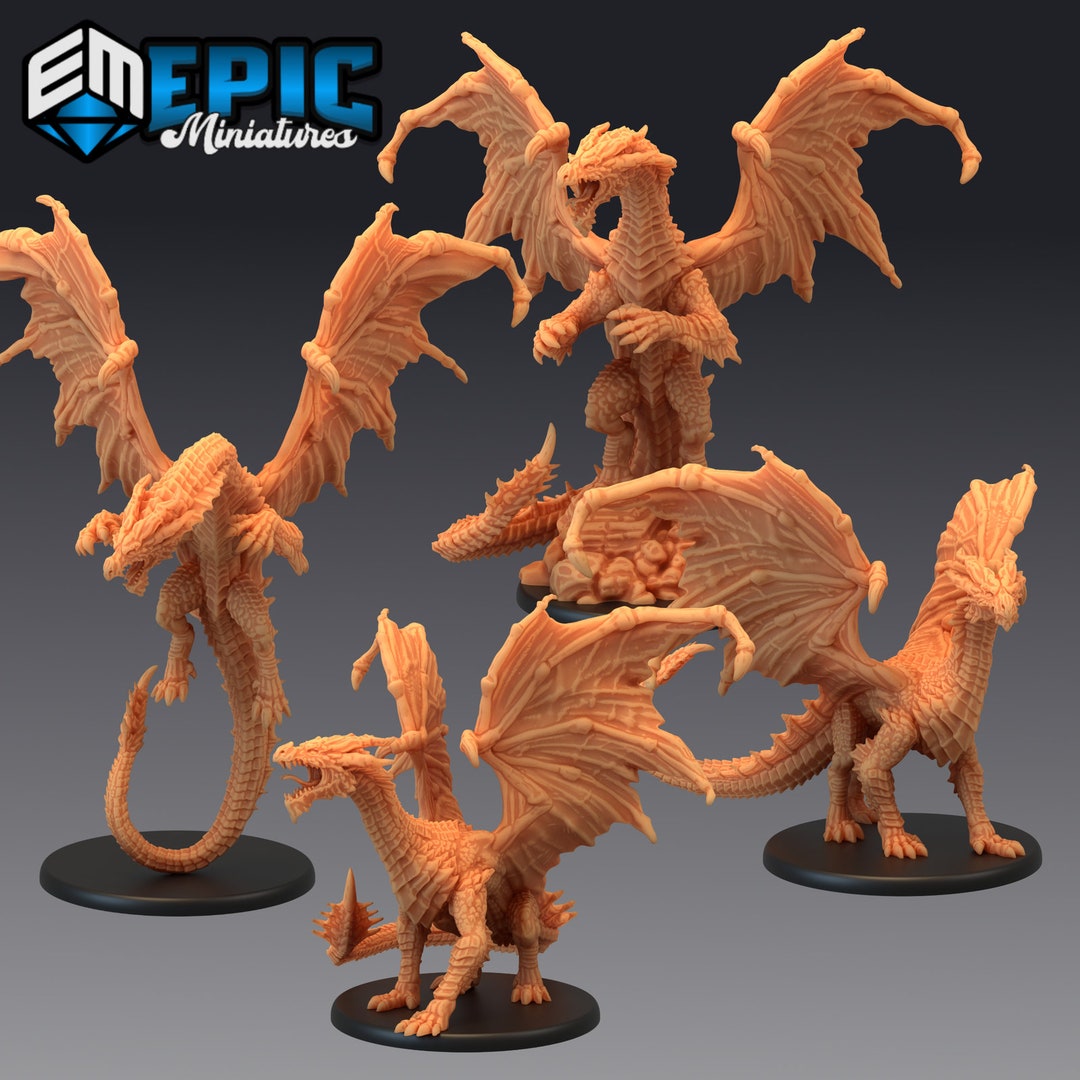 Yellow Dragon 28mm Scale Dungeons and Dragons Miniatures for Tabletop ...