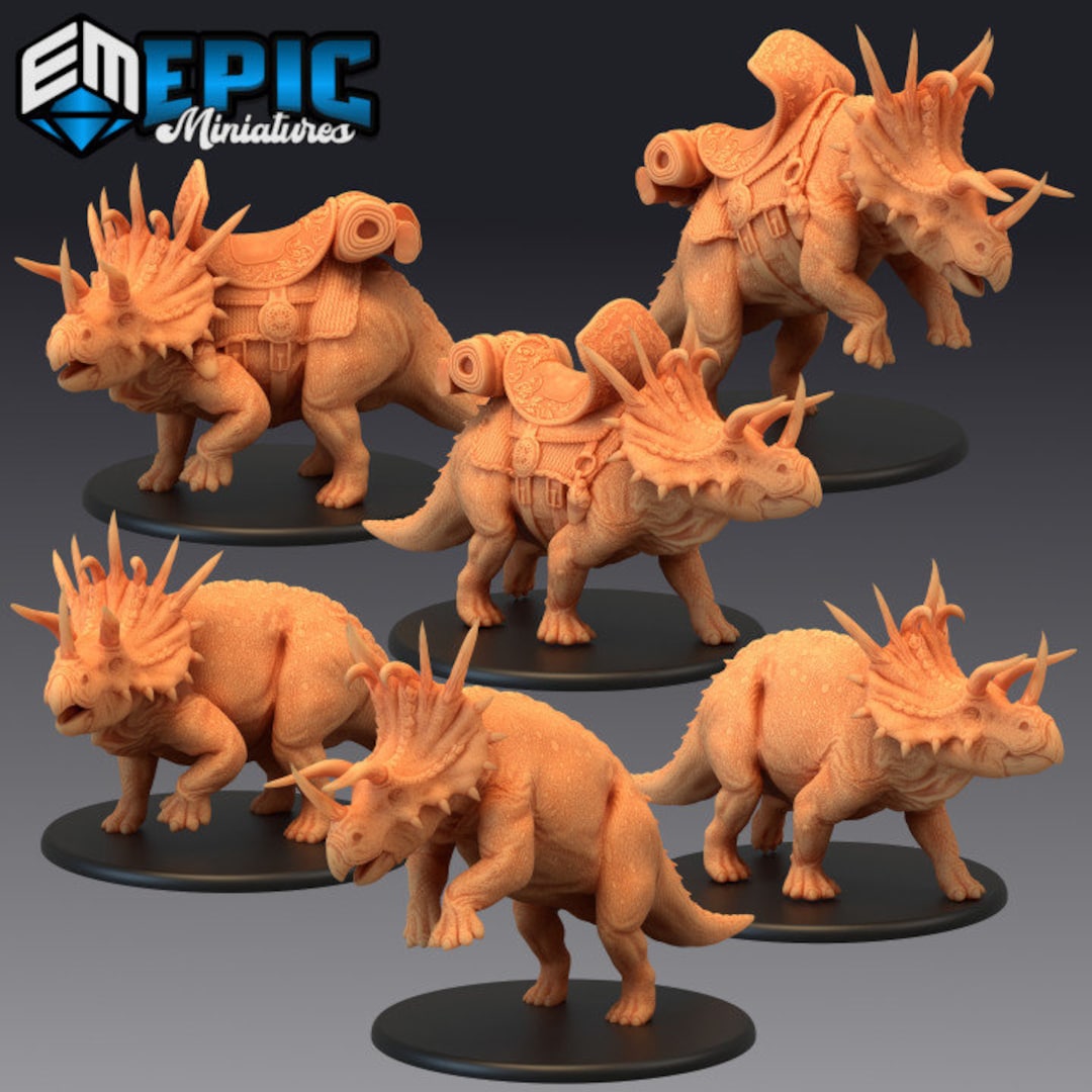 Triceratops | 28mm Scale Dungeons and Dragons Miniatures for Tabletop ...