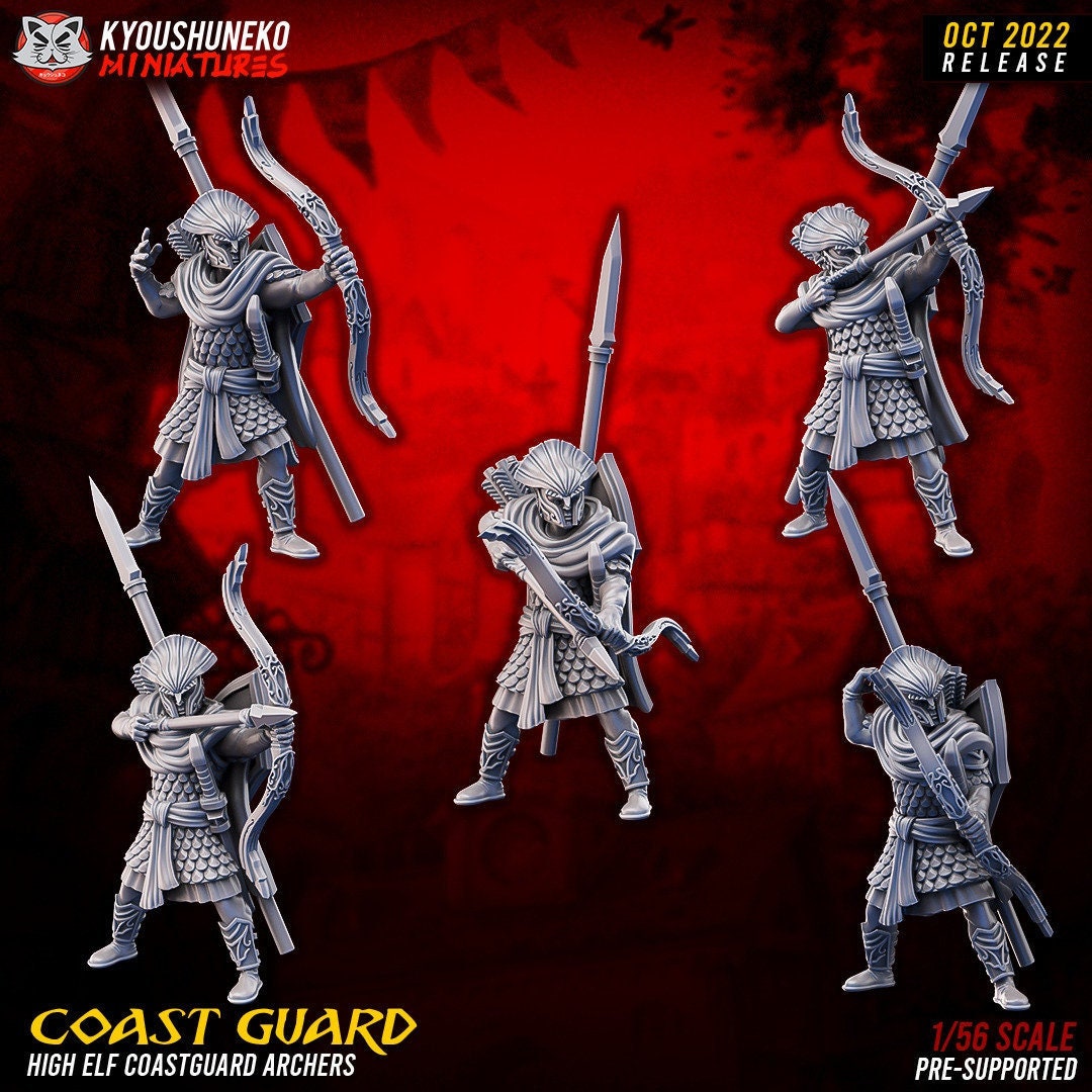 Elf Coast Guards Archers Elf Knight Warrior Tabletop RPG Dnd Fantasy ...
