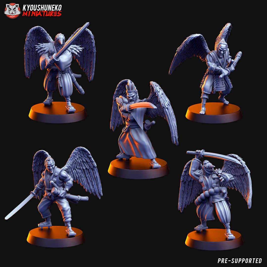 Japanese Samurai Tengu With Sword | Kyoushuneko Miniatures | Infantry ...