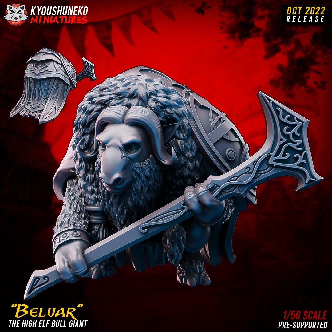 Elf Bull Giant | Elf Knight Warrior | Tabletop RPG D&D Fantasy Elf ...