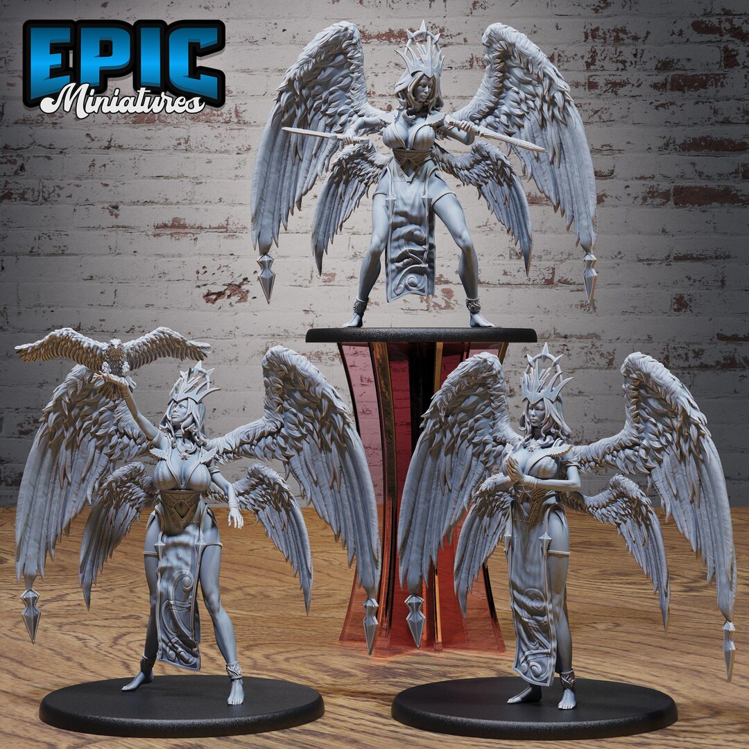 Seraph Queen Angel Miniature – 28mm Resin Hero| 50mm Base | Epic ...