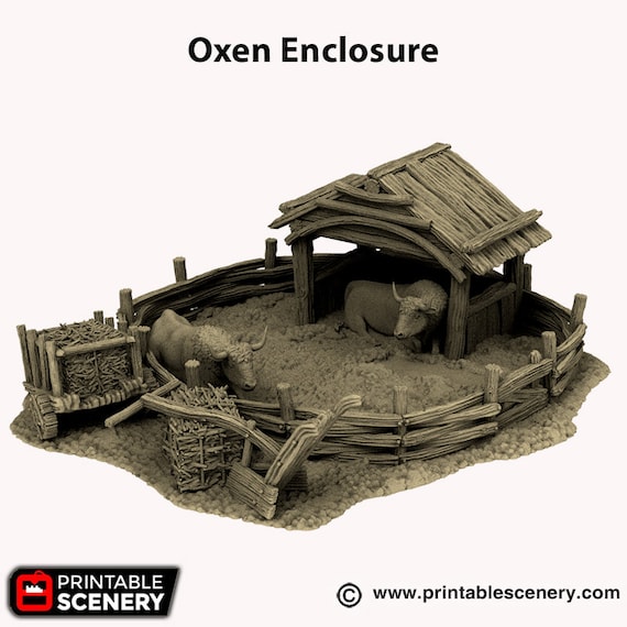 Oxen Enclosure Wargames RPG Dnd Fantasy Farm Building | Etsy