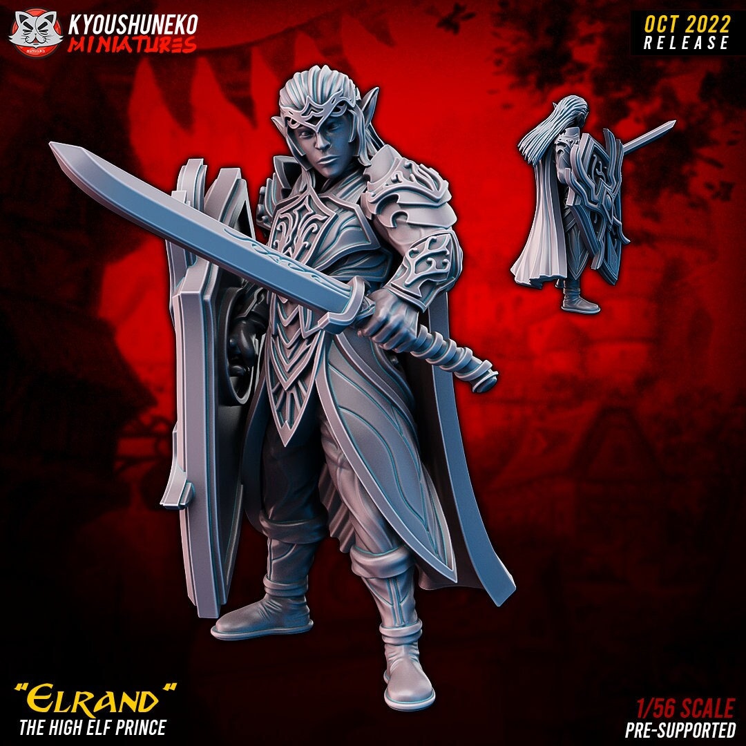 Elf King With Sword and Shield | Elf Knight Warrior | Tabletop RPG Dnd ...