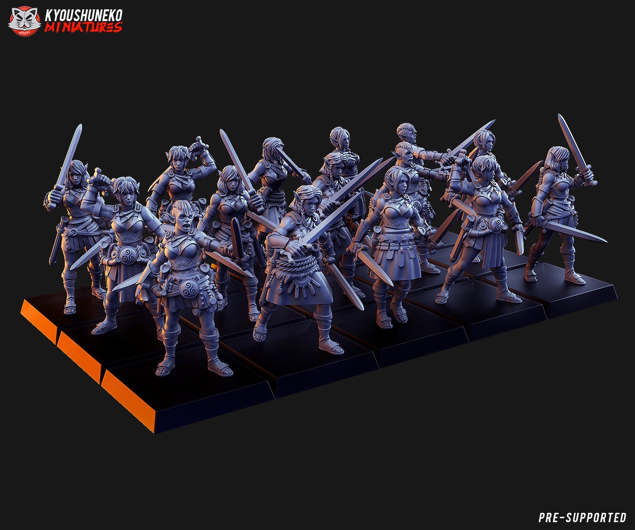 Female Elf War Dancer | Elves With Sword Unit | Tabletop Wargames D&D ...