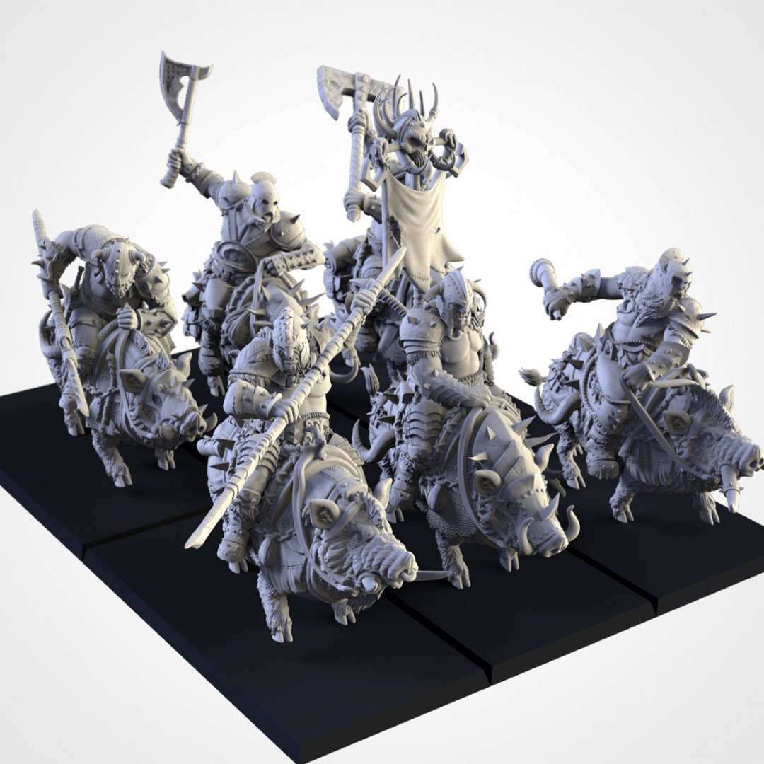 Tusker Cavalry | Mounted Ogre on Boar | Tabletop Wargames RPG Fantasy ...