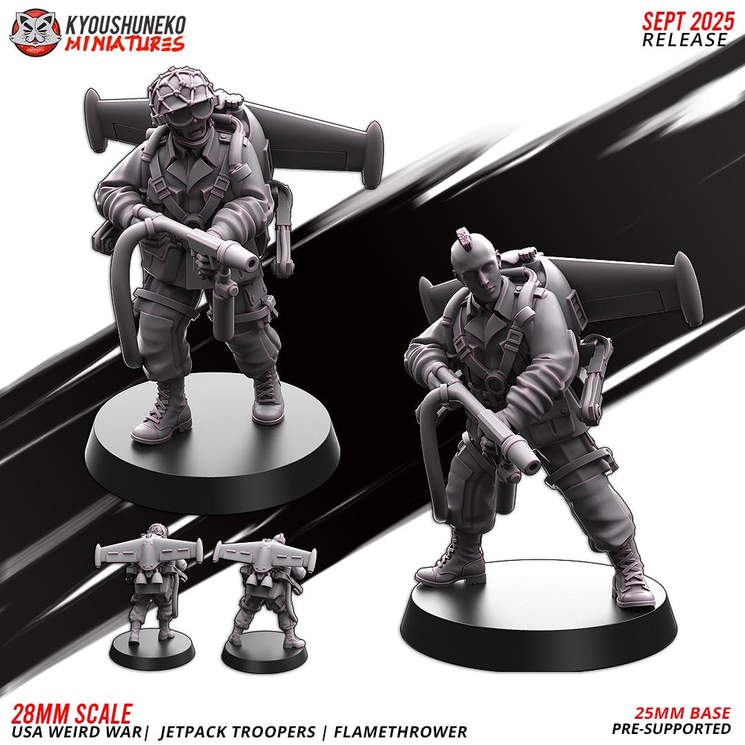 Jetpack Troopers – Flamethrower | 28mm USA Weird War Miniature ...