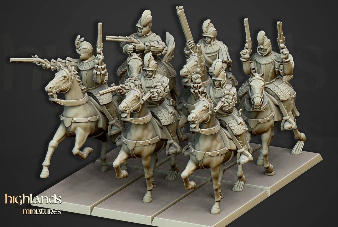 Black Riflemen Cavalry Knights on Horse | Tabletop Dnd Fantasy RPG ...