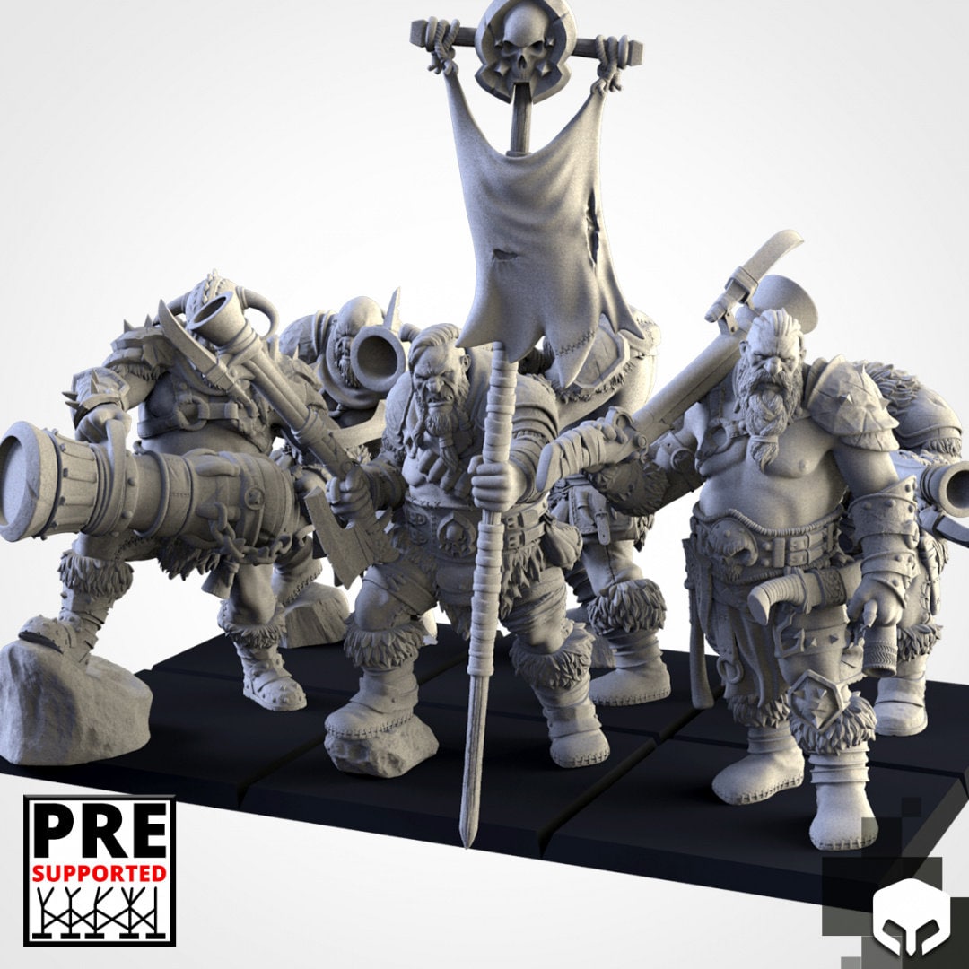 Ogre Bombardiers Orc Ogre Khans Fire Power Ogre Cannoneer Ogres 30mm ...