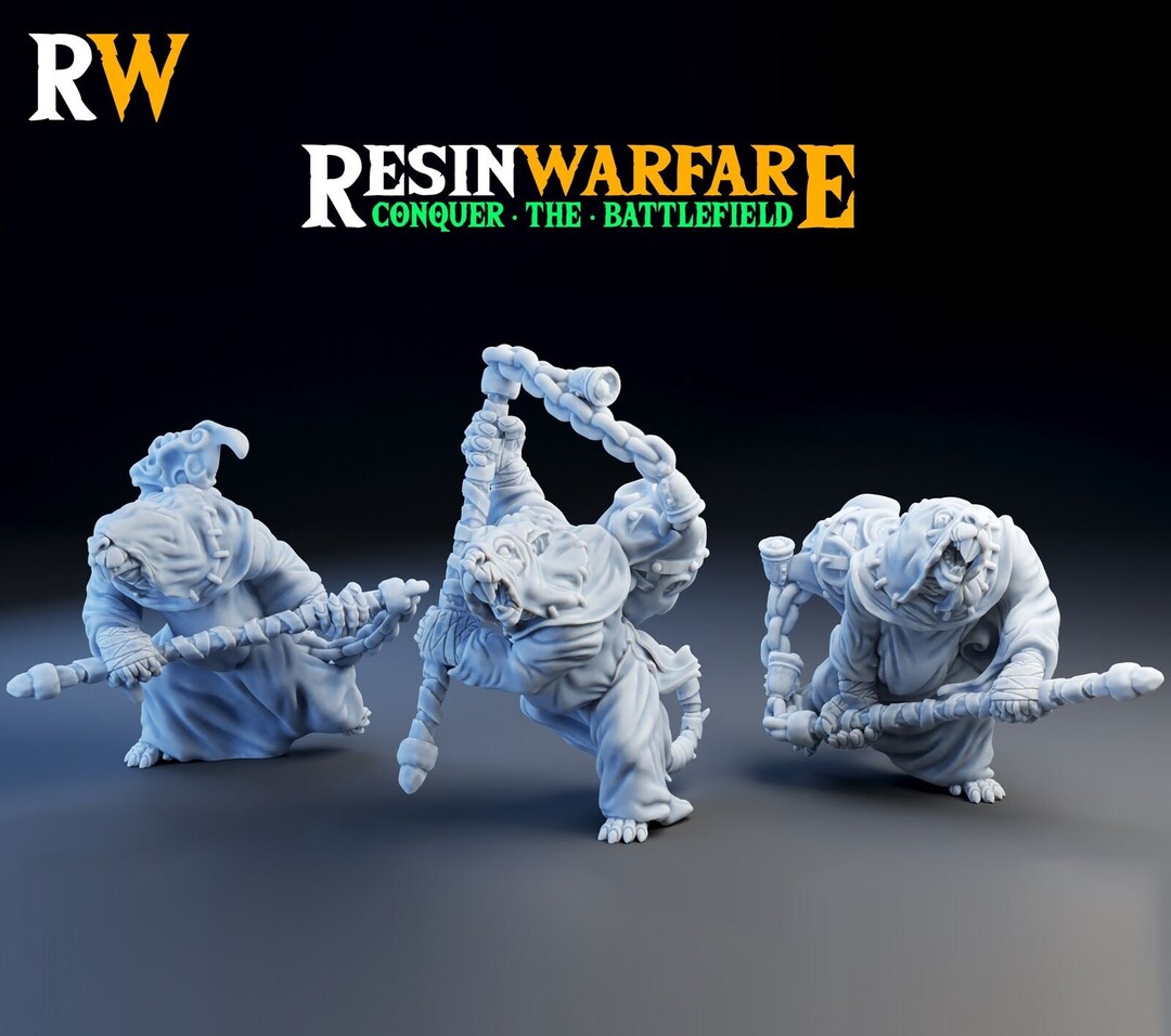 Rat Initiates Ratmen Ratfolk Vermin Warrior Unpainted Resin Model 32mm ...