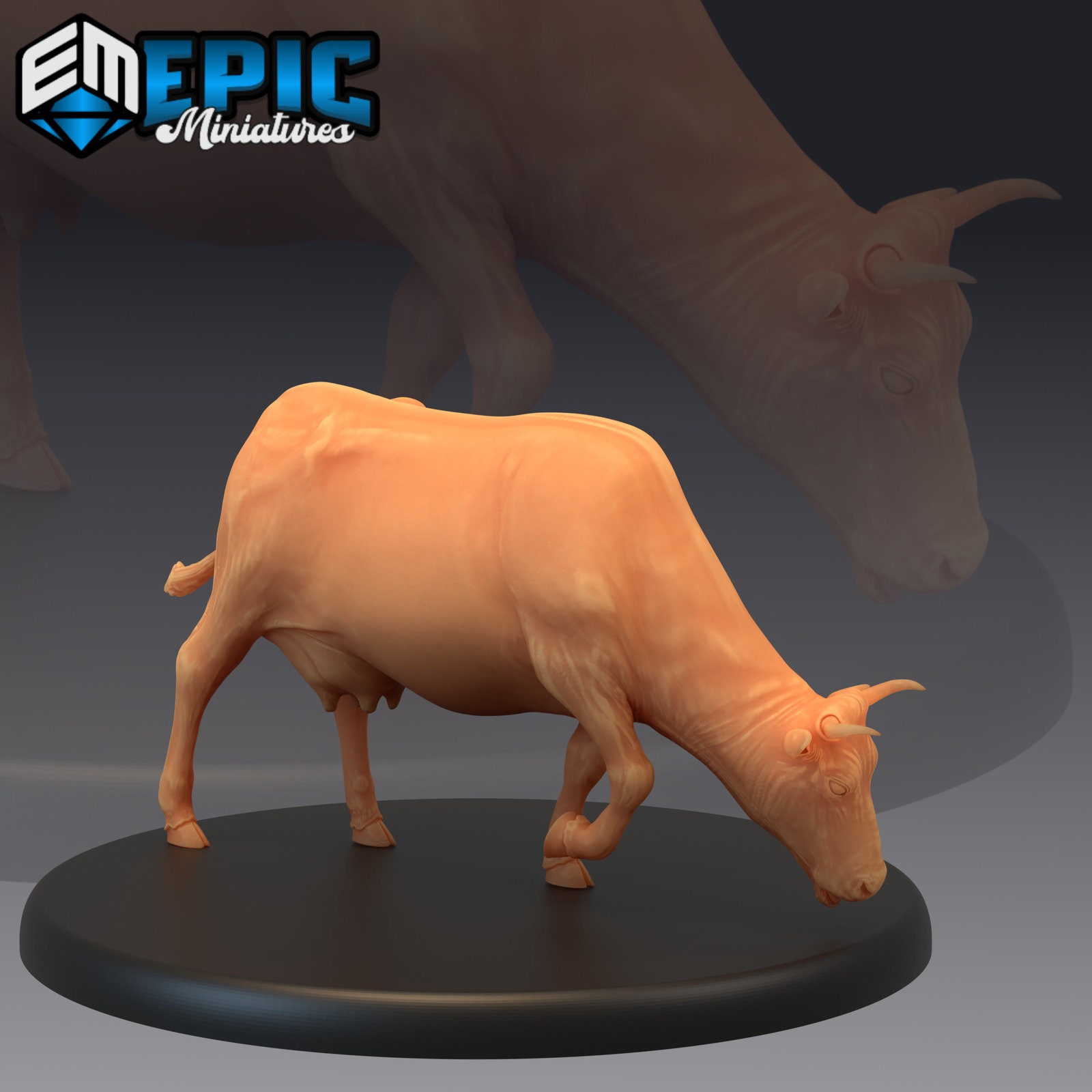Farm Animal Cow | 28mm Scale Dungeons and Dragons Miniatures for ...
