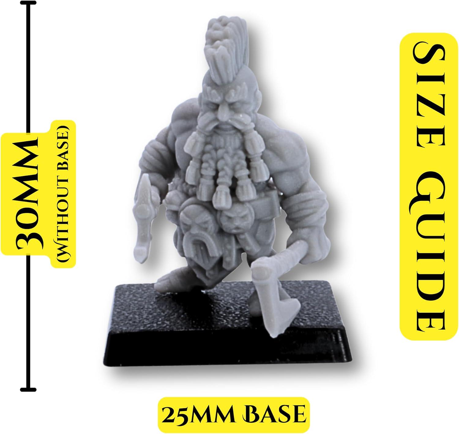 Dwarf Slayers Berserkers – 16 Resin Miniatures | 32mm Fantasy Dwarf ...