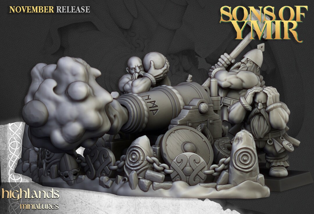 Dwarf Cannon Deployed Artillery Set | Dwarven War Machine | Tabletop ...