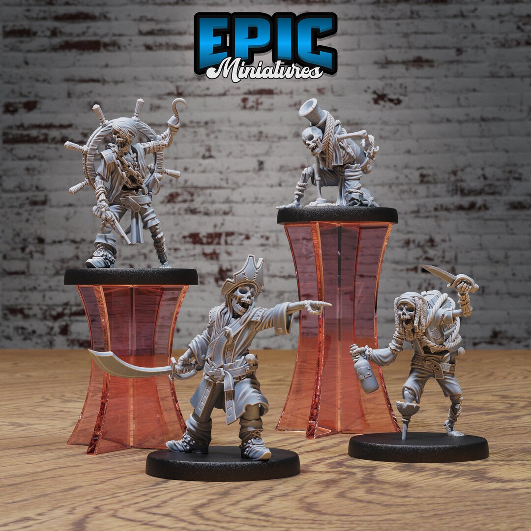 Undead Pirate Crew Captain 4x - Epic Miniatures - Pirate Scourge - 28mm ...