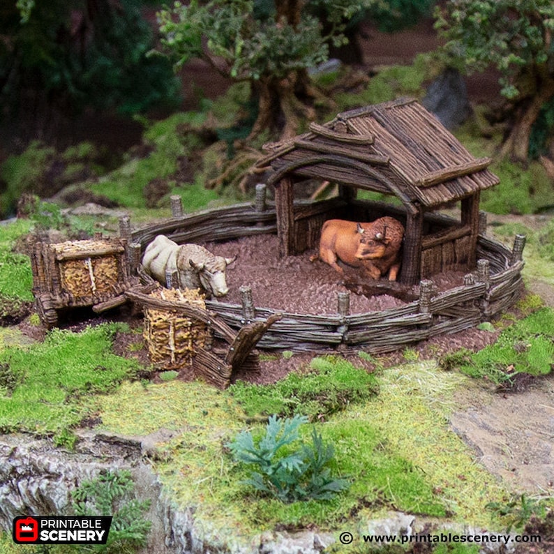 Oxen Enclosure Wargames RPG Dnd Fantasy Farm Building - Etsy UK