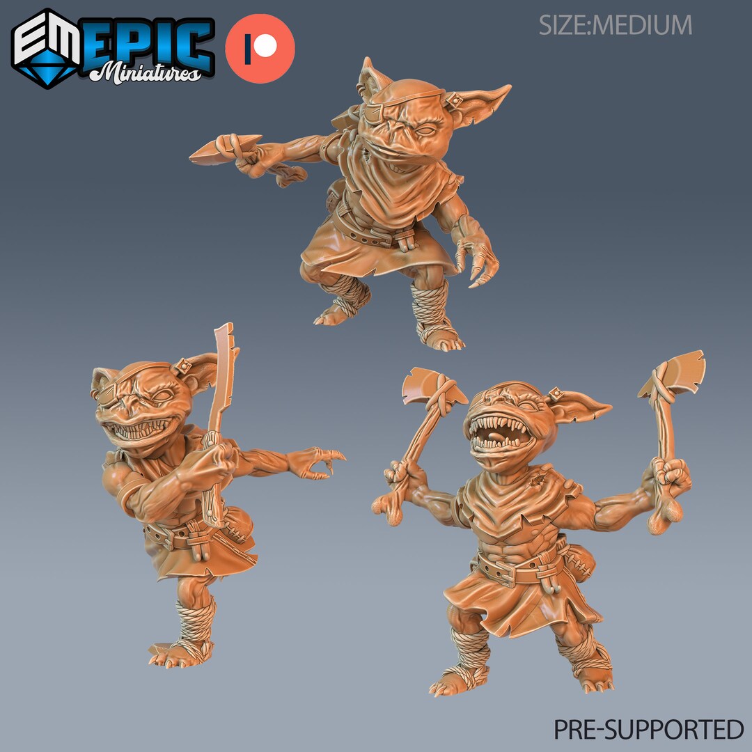 Epic Miniatures Goblin Caves X3 Goblin Warrior | 28mm Scale Tabletop ...