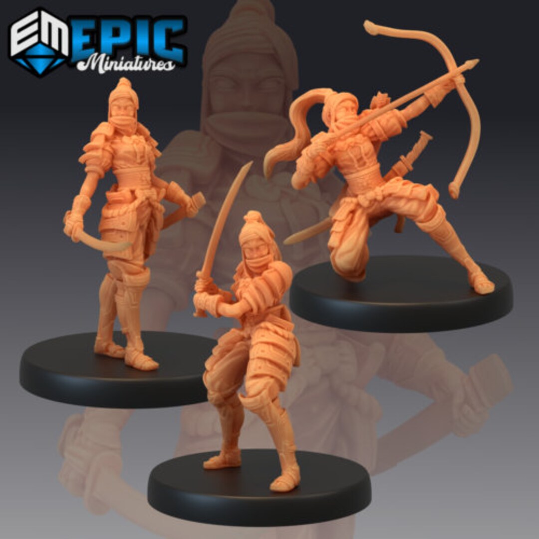 Samurai Female | 28mm Scale Dungeons and Dragons Miniatures for ...