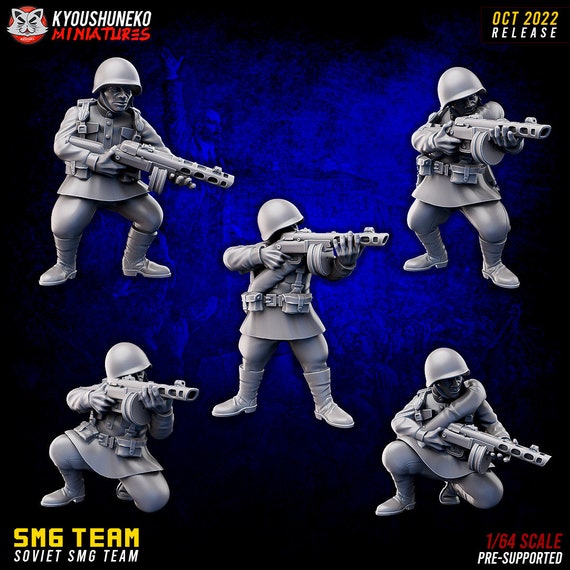 WW2 Soviet Army Sub Machine Gun Team Sci-fi Wargames - Etsy