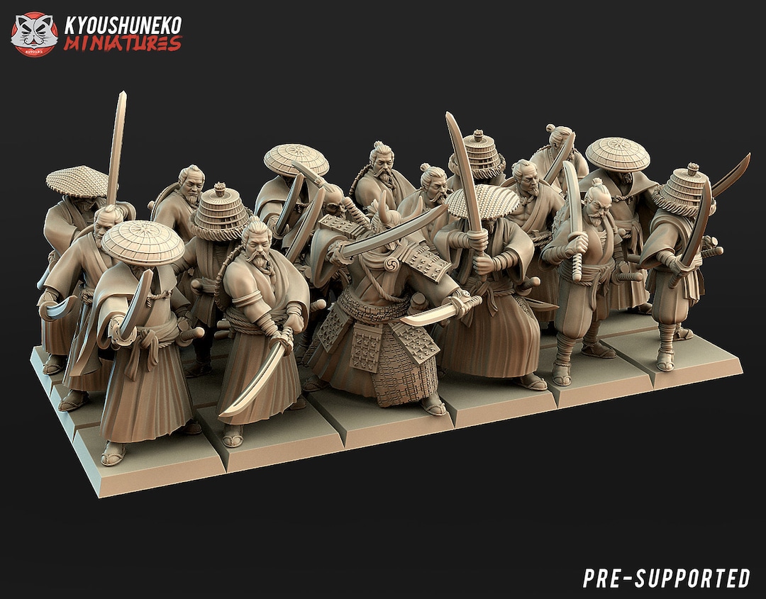 Japanese Samurai Ronin X18 | 30mm Scale Feudal Infantry | Kyoushuneko ...