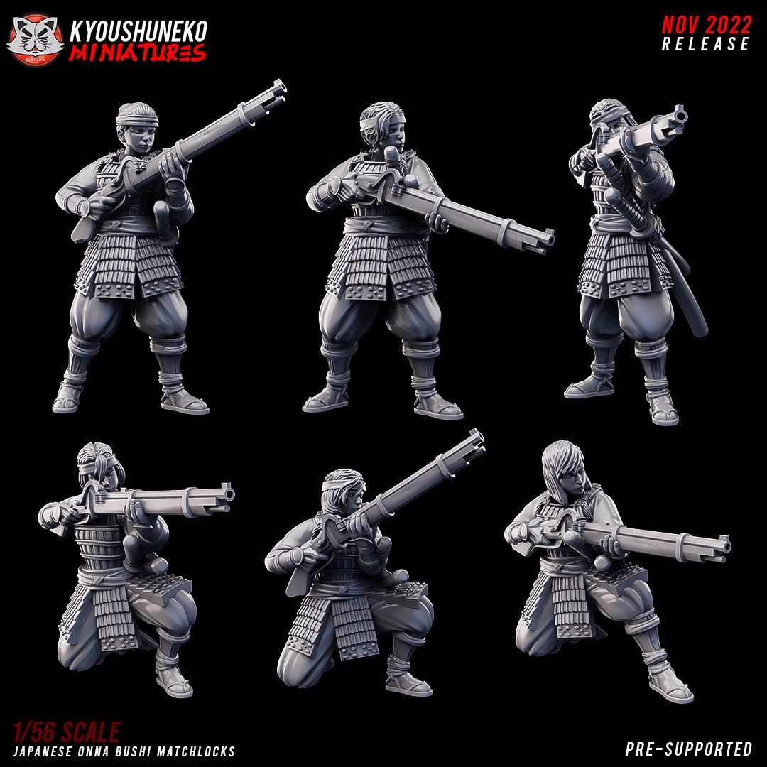 Japanese Matchlock Onna Bushi | Kyoushuneko Miniatures | 30mm Scale ...