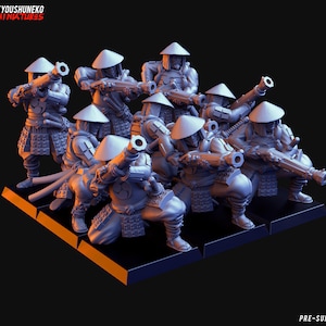 Japanese Ozutsu Ashigaru Unit X9 | Kyoushuneko | Japan Feudal Army ...