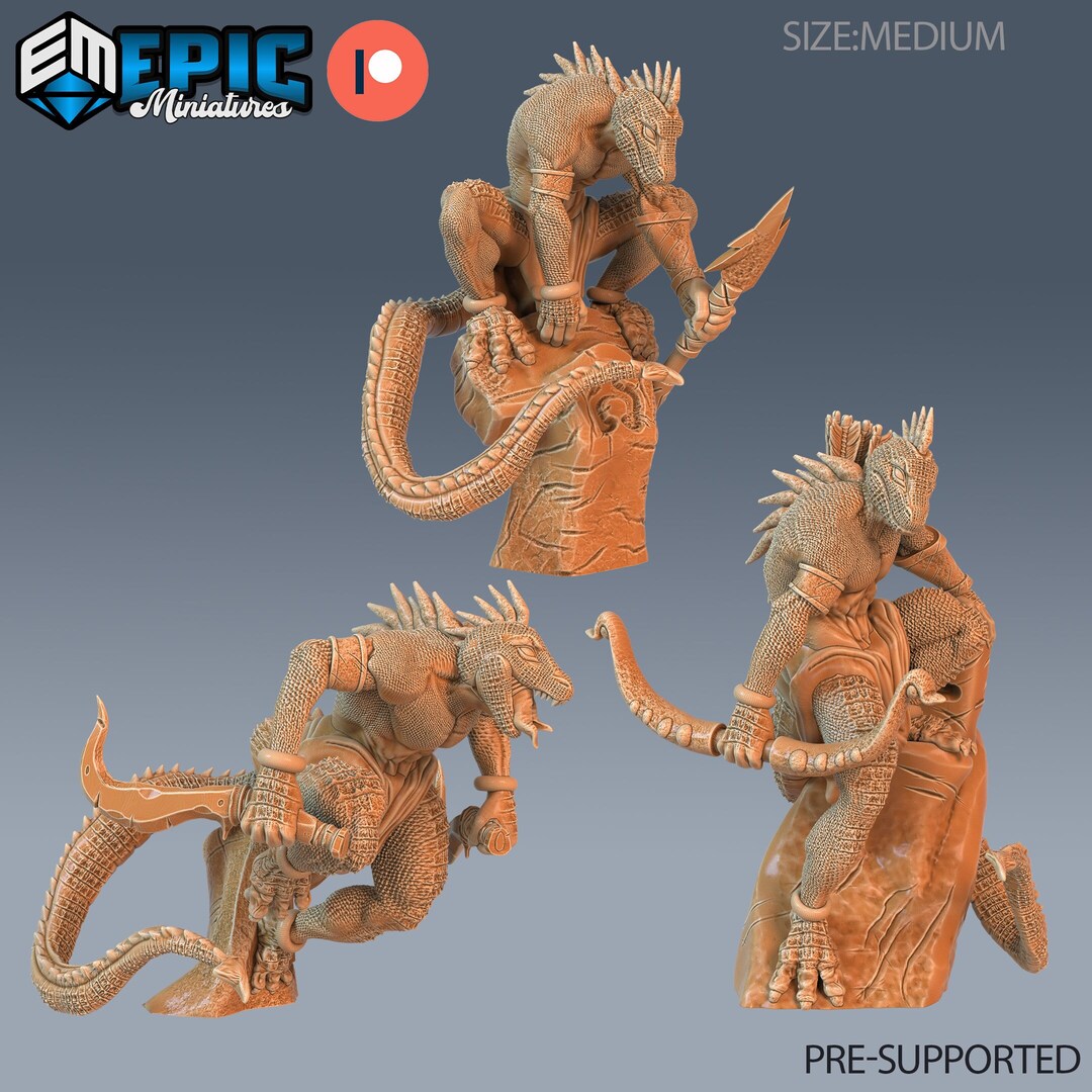 Epic Miniatures Lizardfolk Human Hunter | 28mm Scale Miniatures ...