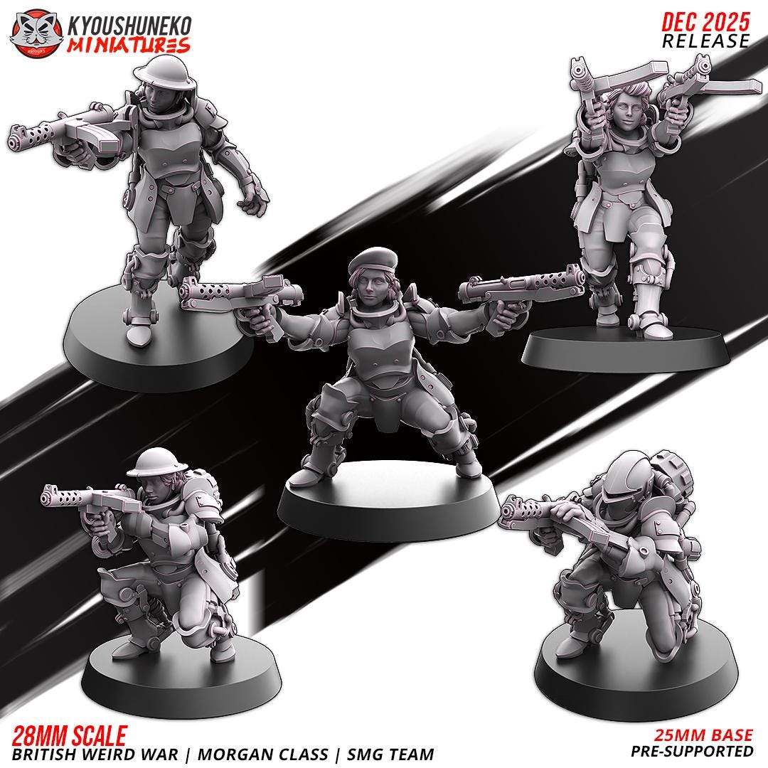 Morgan Class SMG Team (set of 5) – British Weird War Miniatures (28mm ...
