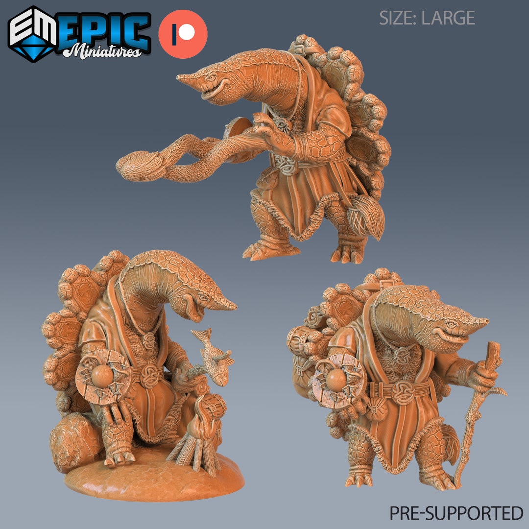 Epic Miniatures Aquatic Journey X3 Island Turtle Folk 28mm Scale ...