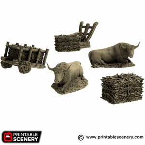 Oxen Enclosure | Wargames RPG Dnd Fantasy Farm Building Scatter Terrain ...