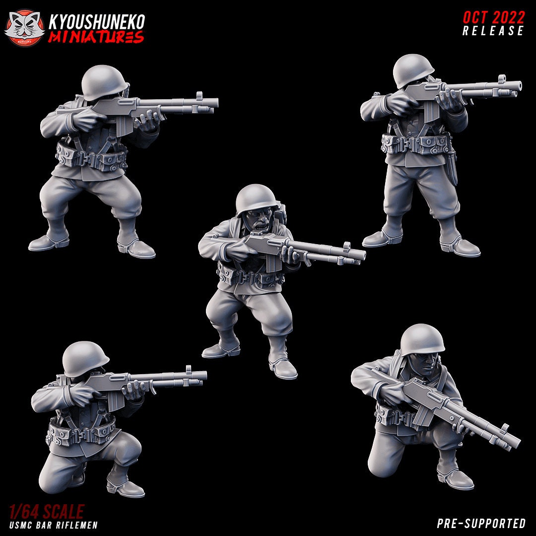 WW2 USMC M1918 Browning Automatic Riflemen Unit | Wargames Historical ...