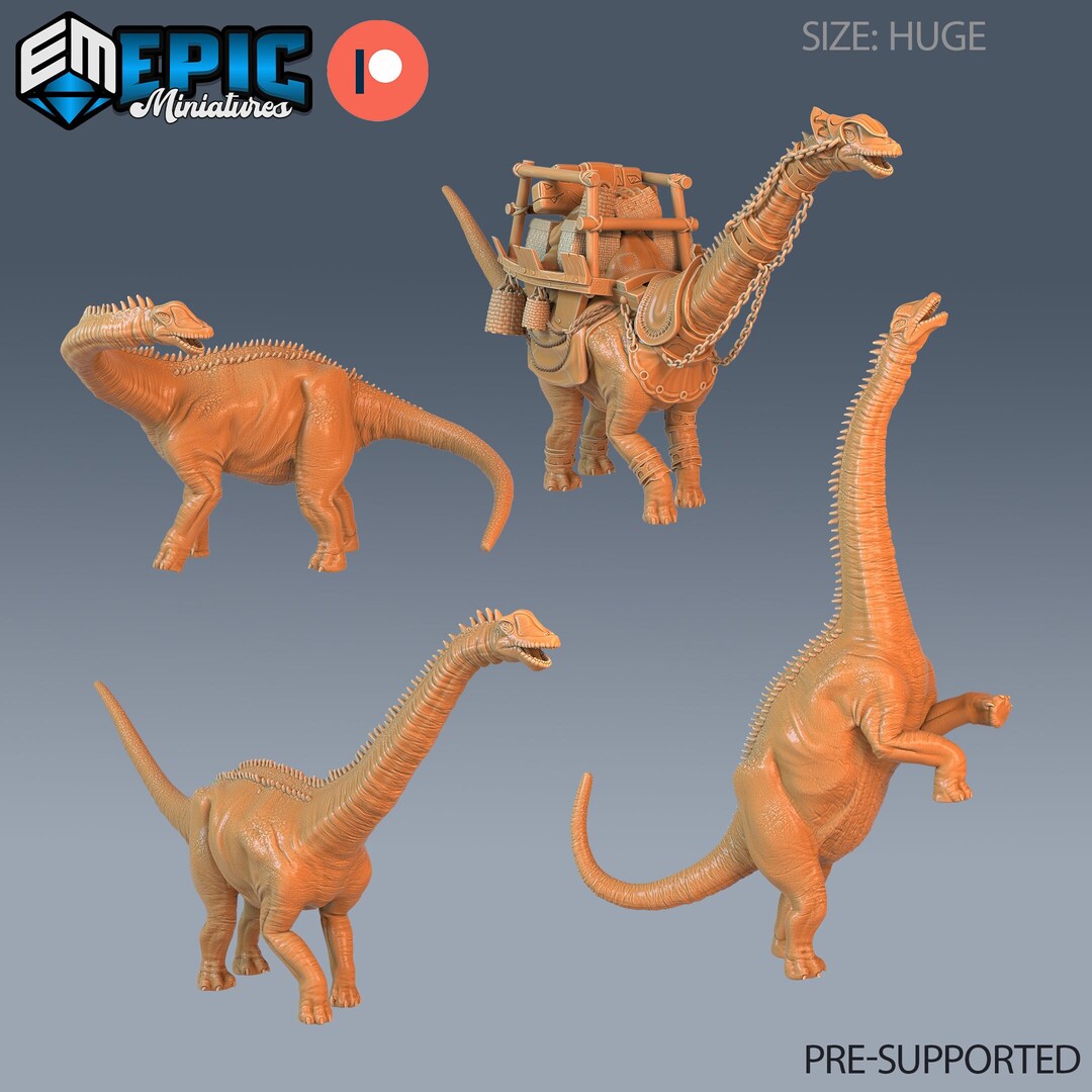 Epic Miniatures Brontosaurus 28mm Scale Miniatures Jurassic Encounters ...