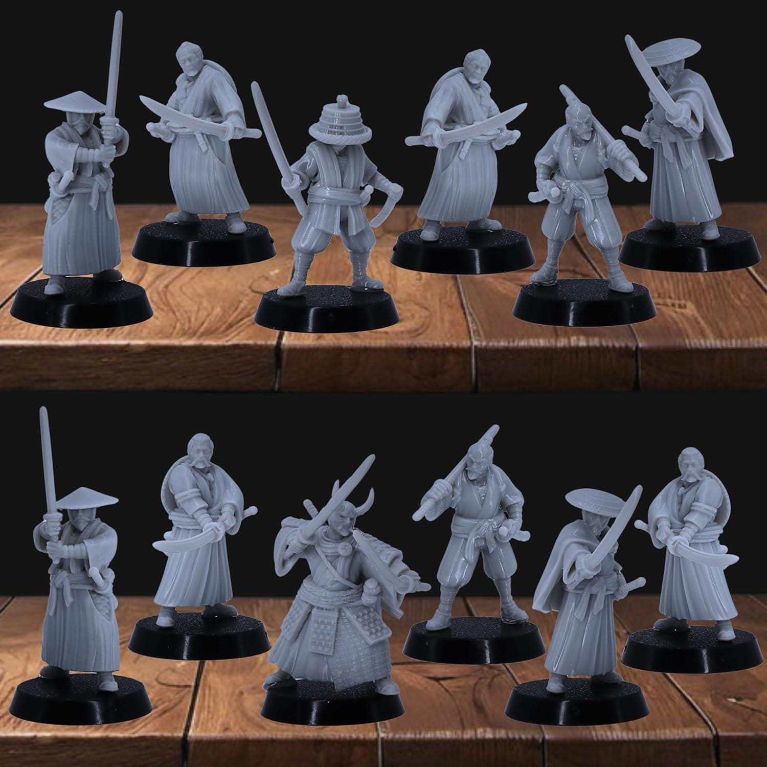 Japanese Samurai Ronin X12 Set Miniatures | Tabletop Wargames | 30mm ...