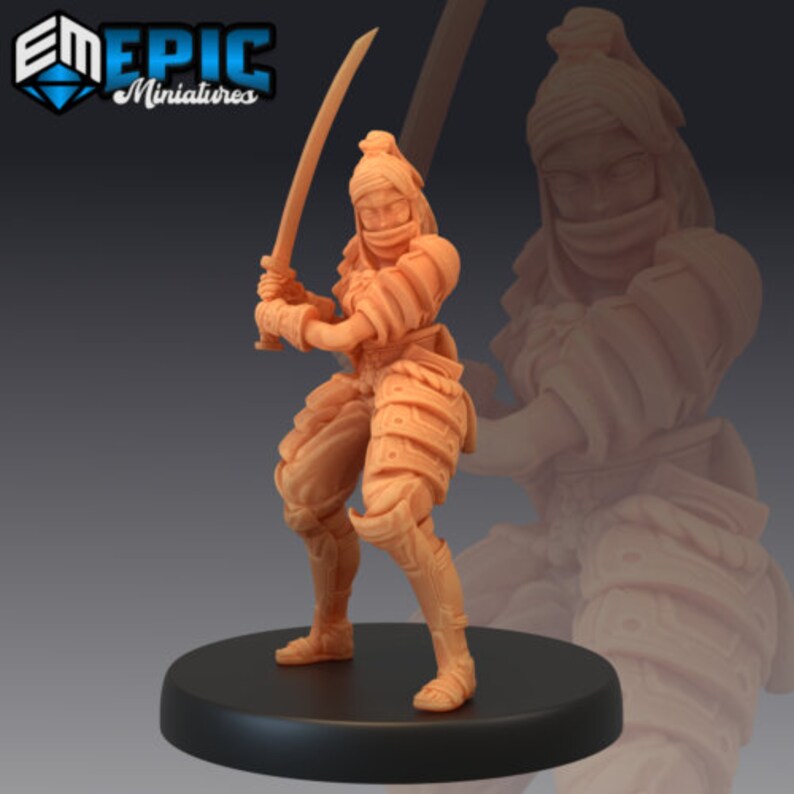 Samurai Female 28mm Scale Dungeons and Dragons Miniatures - Etsy