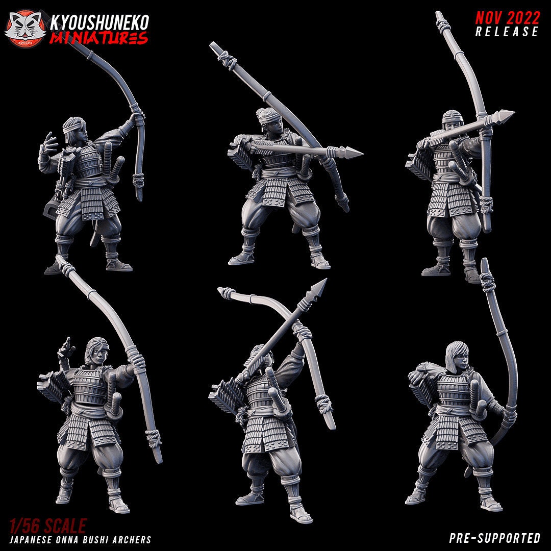 Japanese Samurai Onna Bushi Archers | Kyoushuneko Miniatures | Infantry ...