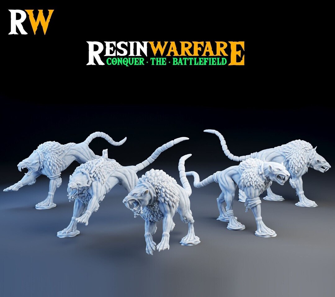 Hound Rats | Dnd Miniatures | 32mm Resin Model | Ratfolk | Ratmen ...