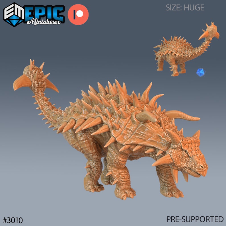 Epic Miniatures Ankylosaurus | 28mm Scale Miniatures | Jurassic ...
