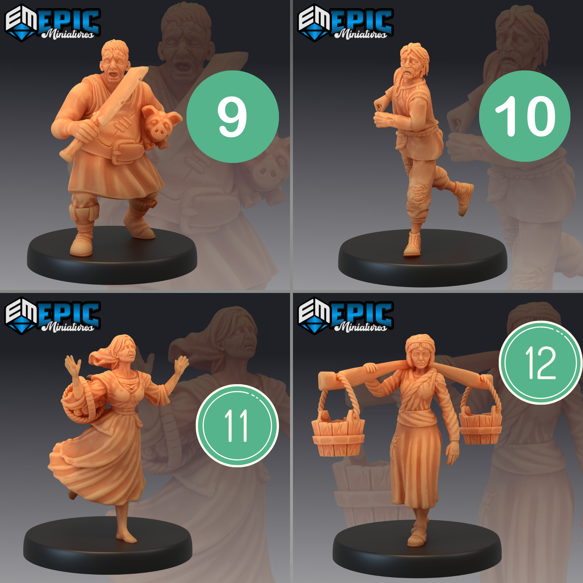 Farm Villagers Dnd Miniatures Epic Miniatures 28mm 32mm - Etsy