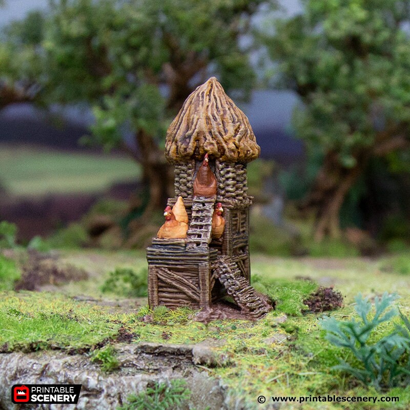 Chicken Coop Tower Fantasy Farm Hens Tower Wargames RPG - Etsy