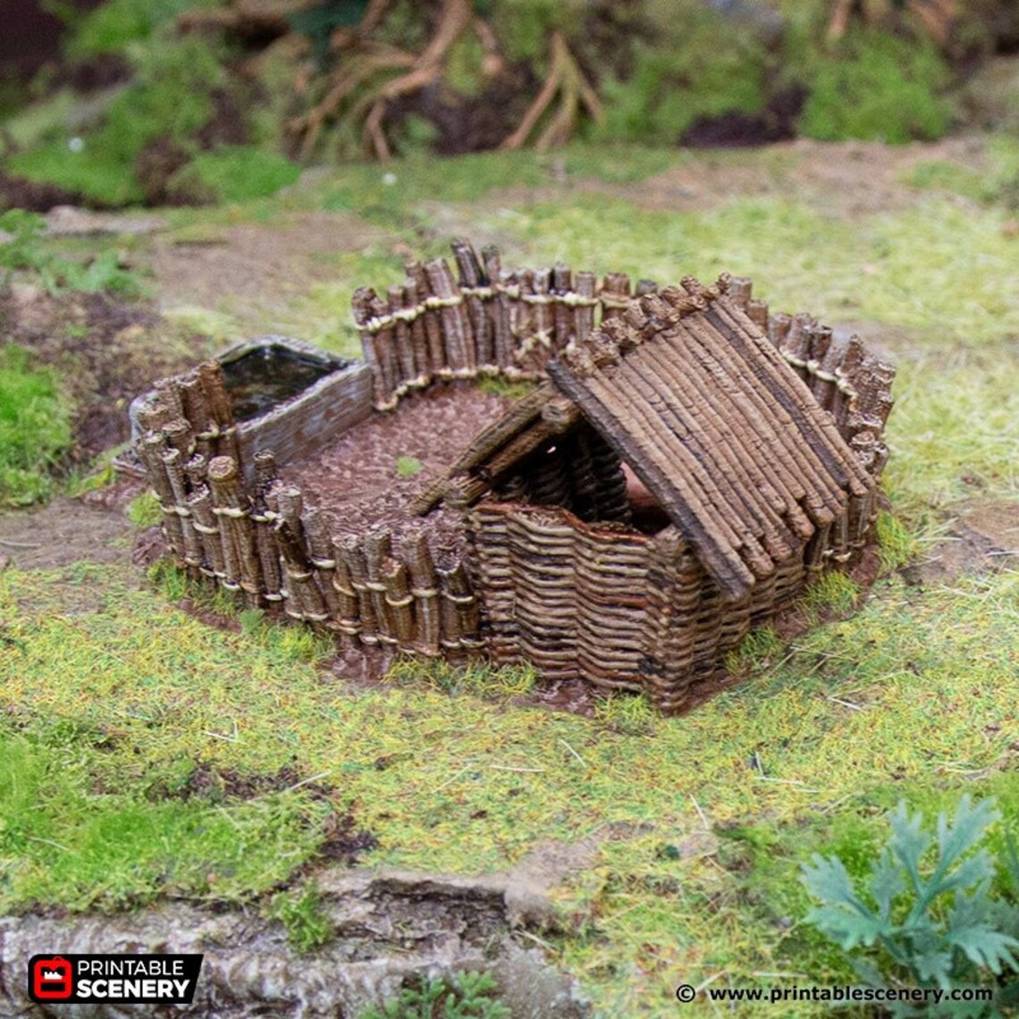 Pig Pen Sow and Piglets Wargames RPG Dnd Fantasy Farm - Etsy