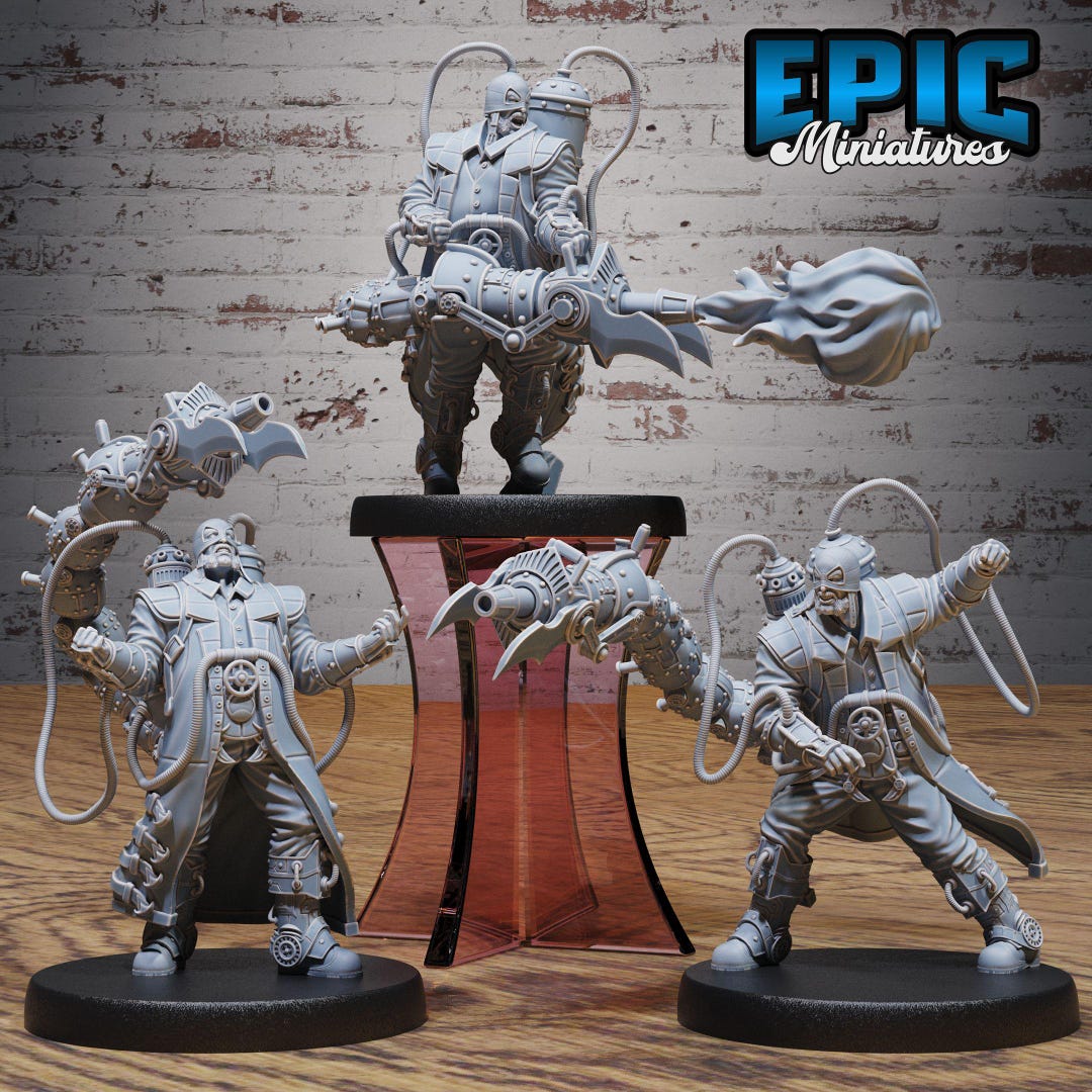 Mad Scorpion Professor Miniatures Set of 3 | Steampunk Clockwork ...