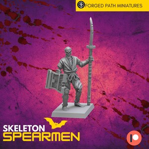 Skeleton Spearmen Warrior Infantry Unit | Samurai Miniature | Wargaming ...