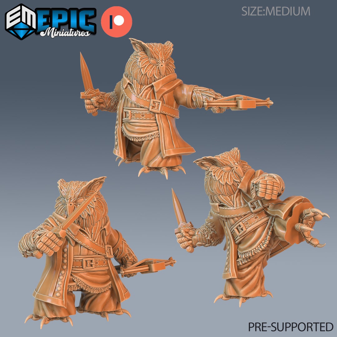 Bird Folk Owl Ranger | 28mm Scale Dungeons and Dragons Miniatures for ...
