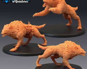 Olivia Daxx and Sil Tiefling Caoraa Wolf Mount 28mm Miniatures for ...