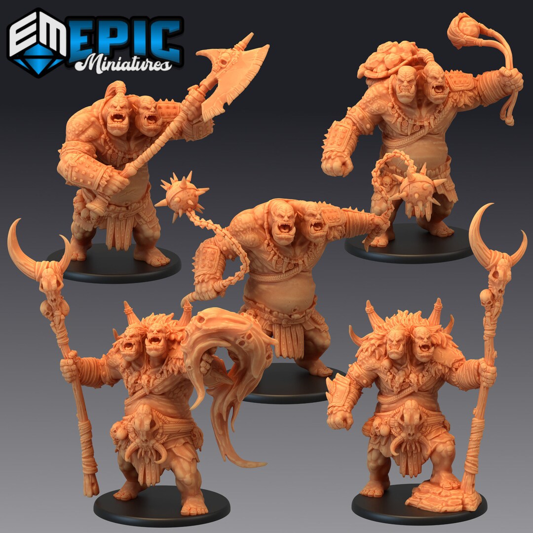 Ettin Tribe | Epic Miniatures | 28mm Scale Dungeons and Dragons ...