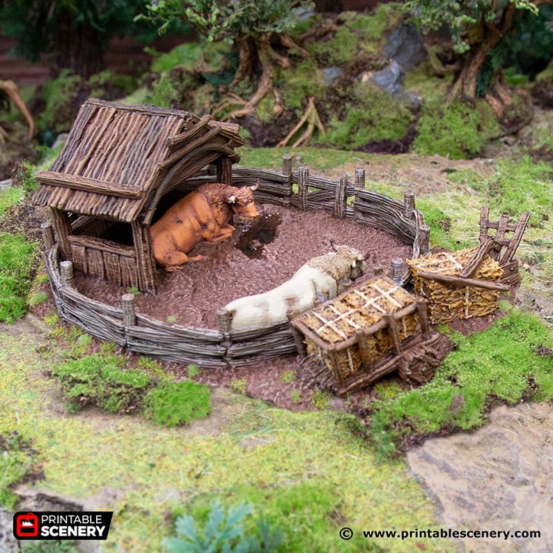 Oxen Enclosure Wargames RPG Dnd Fantasy Farm Building - Etsy