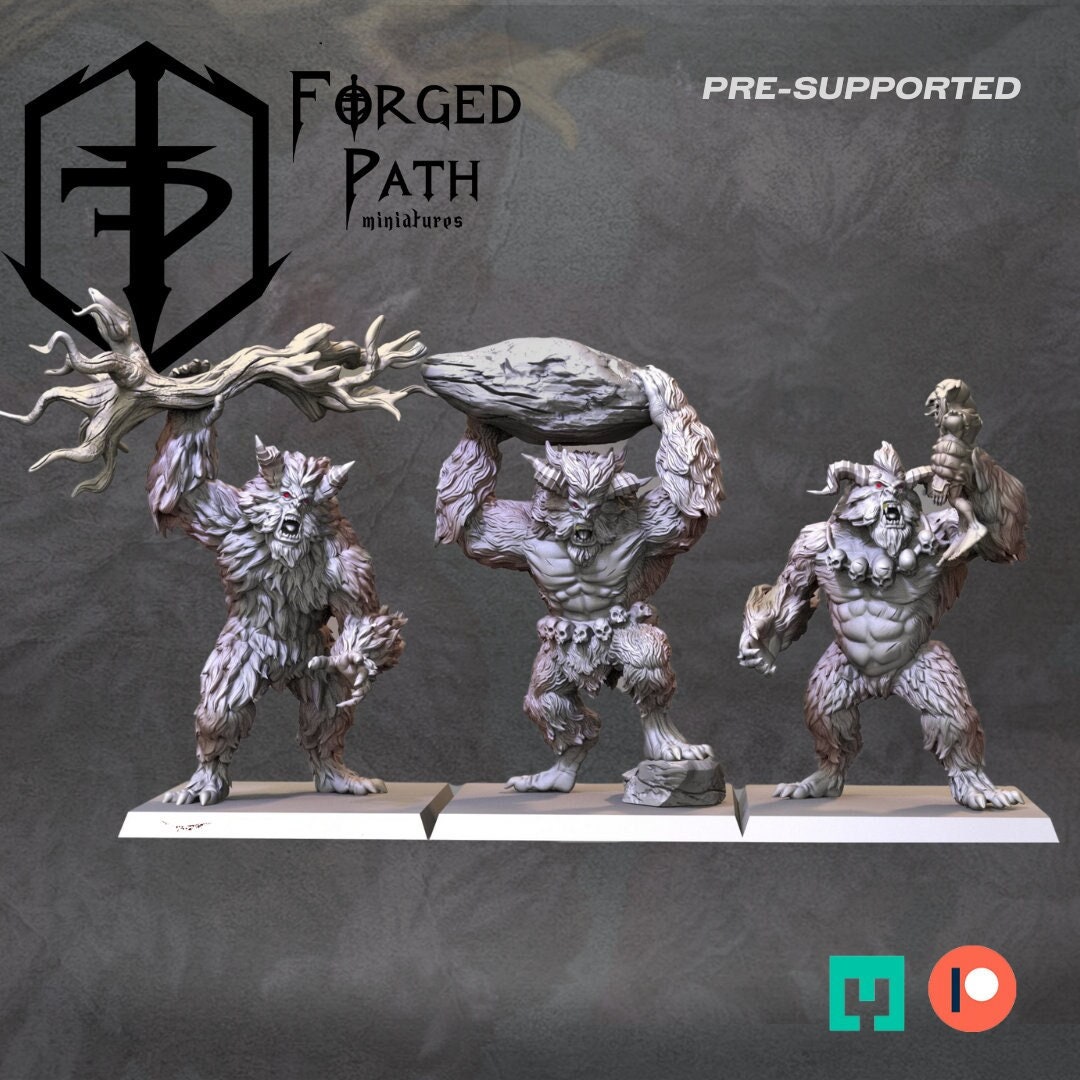Yetis Monstrous Ogre Tabletop Wargaming RPG D&D Fantasy 32mm Scale Ogre Miniature 3d Printed ...